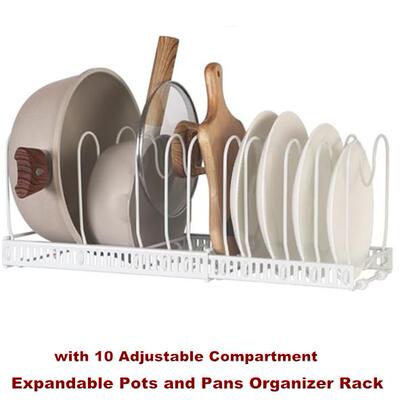 Expandable Pots Pans Organizer Rack Kitchen Cabinet Holder