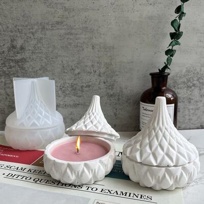 DIY Handmade Gypsum Candle Cup Mold Resin Concrete Storage B