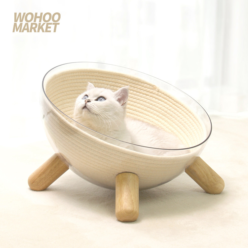 乌合集市月光猫窝透明太空舱猫窝大号透气夏季狗窝垫子沙发猫床