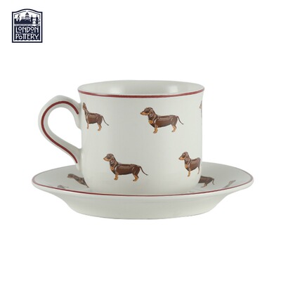 LondonPottery狗陶瓷咖啡杯碟
