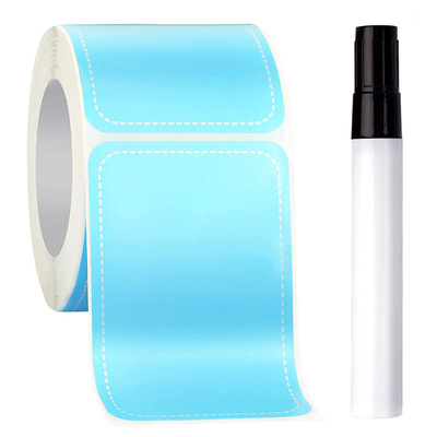 PVC blue blackboard label, name sticker, rectangular waterpr