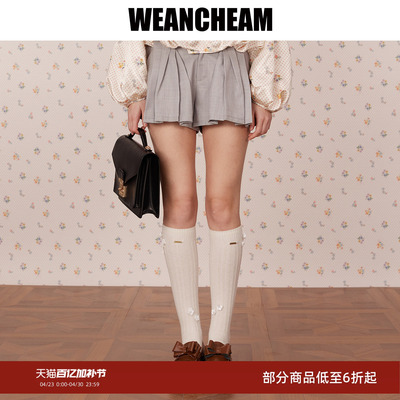 WEancheAM未未姆2026春夏新款解构百褶短裙女精纺羊毛A字半身裙裤