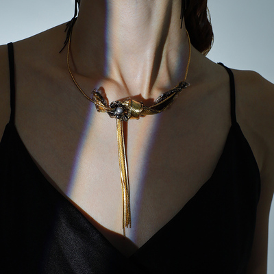 【新品】ATRIAL SENSING黑金系列高档轻奢流苏项链小众设计师颈饰