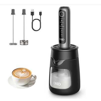 美国代购DREO Milk Frother BaristaMaker Nano 便携手持奶泡机