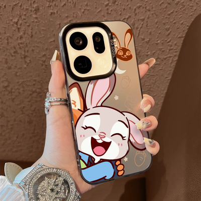 适用于OPPOFindx9pro手机壳大笑尼克朱迪支架彩银新品x7ultra至尊版男女款全包x6/x5防摔保护套简约findx8