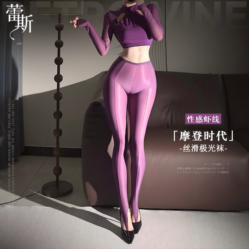 私享裸感超薄性感黑丝女虾线竖线夹脚情趣丝袜勾脚调情袜