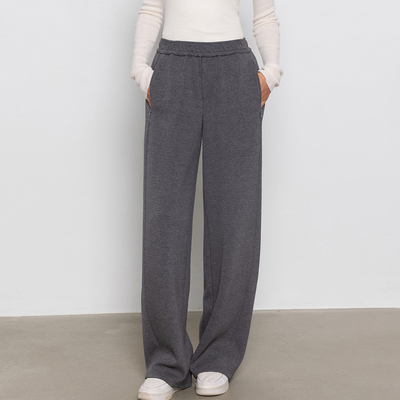 松弛慵懒冬日格雷系羊毛卫裤