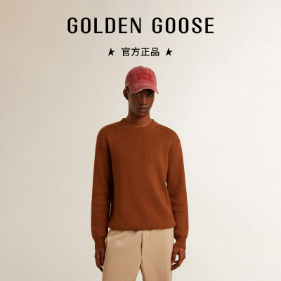 Golden Goose 男装JOURNEY棕色休闲毛衣季新款GGDB