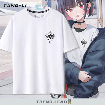 动漫游戏联名周边杏山和纱乐队短袖t恤男女生纯棉半袖宽松体恤夏