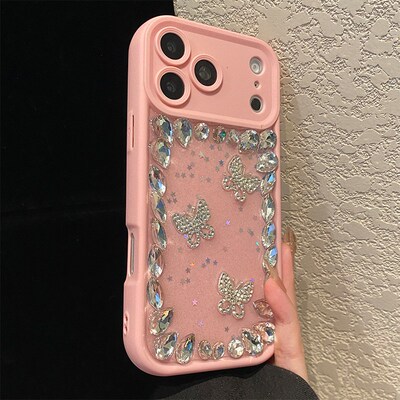 ins风钻石蝴蝶适用oppoa6gt手机壳a5pro滴胶a3活力版a58x闪粉a1i星星a6plus带a98a96挂链a72立体a56s闪钻0pp0