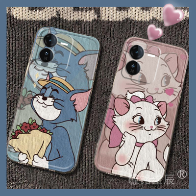 新款油画情侣汤姆玛丽适用vivoiQOOZ9手机壳Z8猫咪Z7透明的Z6硅胶Z9Turbo软壳Z5情侣Z7i创意Z3趣味Z1保护套x