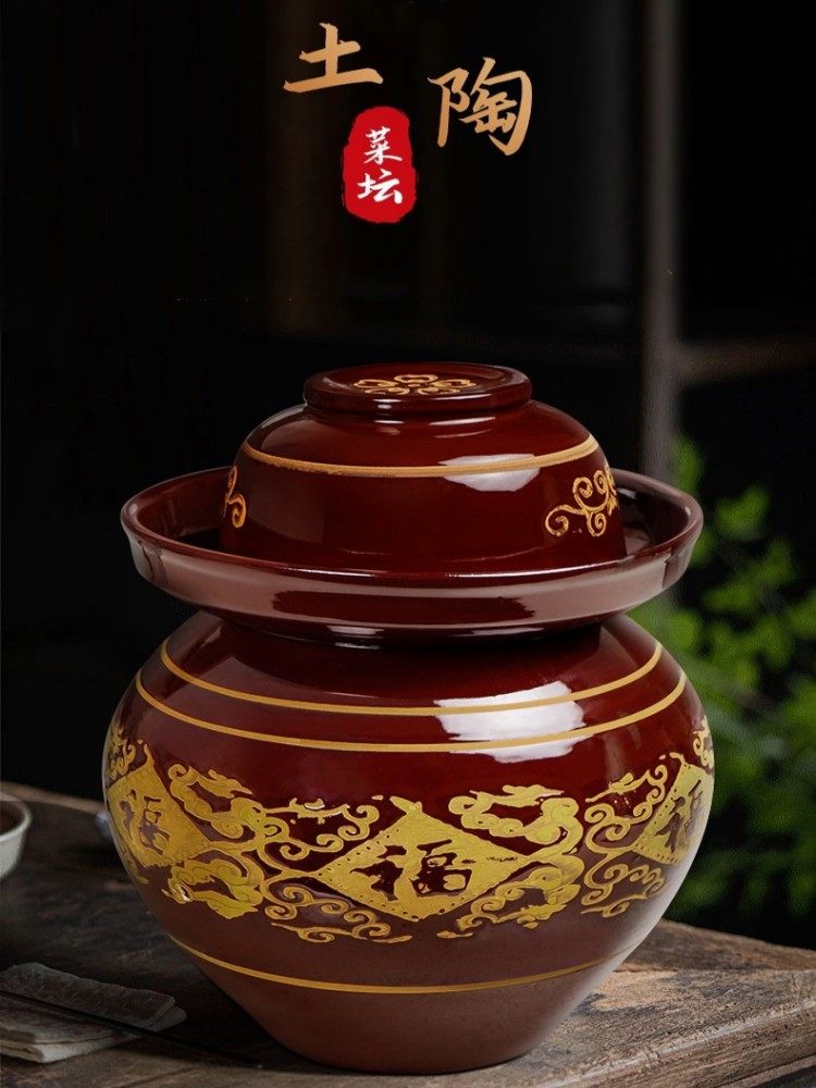 土陶泡菜坛子家用厨房腌菜罐陶瓷加厚大容量老式酸菜坛密封咸菜罐_虎窝淘