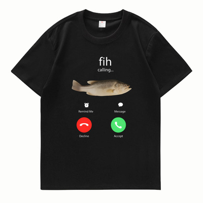 Fih Calling Remind Me Message Decline Accept短袖T恤男女棉TEE