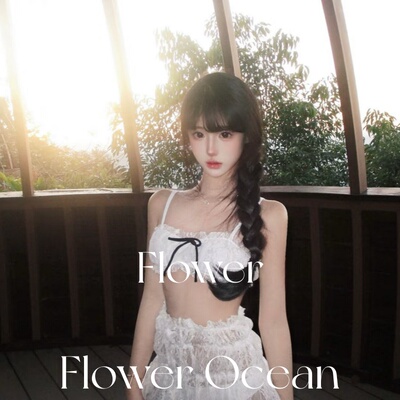 【绝美小白花】纯欲风少女感分体bikini三件套沙滩温泉度假泳衣