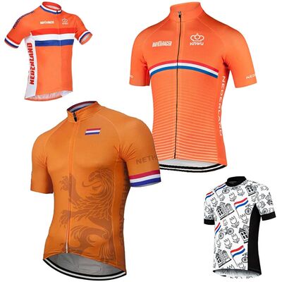 Maillot de ciclismo del equipo holandés para hombre, ropa n
