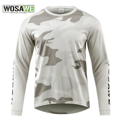 WOSAWE Men's Downhill Jerseys Mens Long Sleeve Cycling Jerse