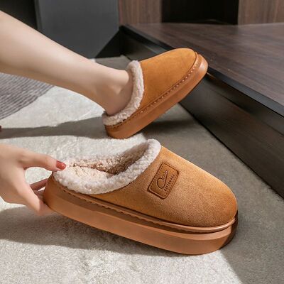 Cotton sandals for women, thick sole, non-slip and warm 2024