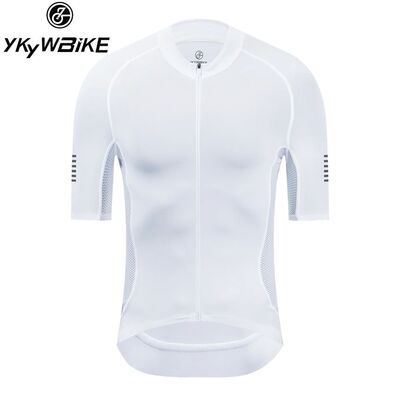 YKYWBIKE-maillot de Ciclismo de manga corta, camiseta blanca