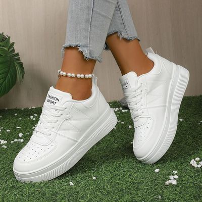 Women's Vulcanize Shoes Flat Classic Sports Lace Up Skateboa