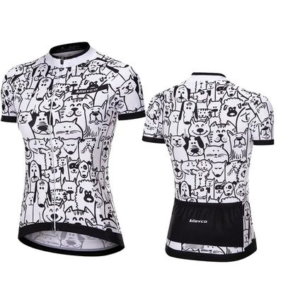 Camiseta de ciclismo para Mujer, Maillot con bolsillos trase