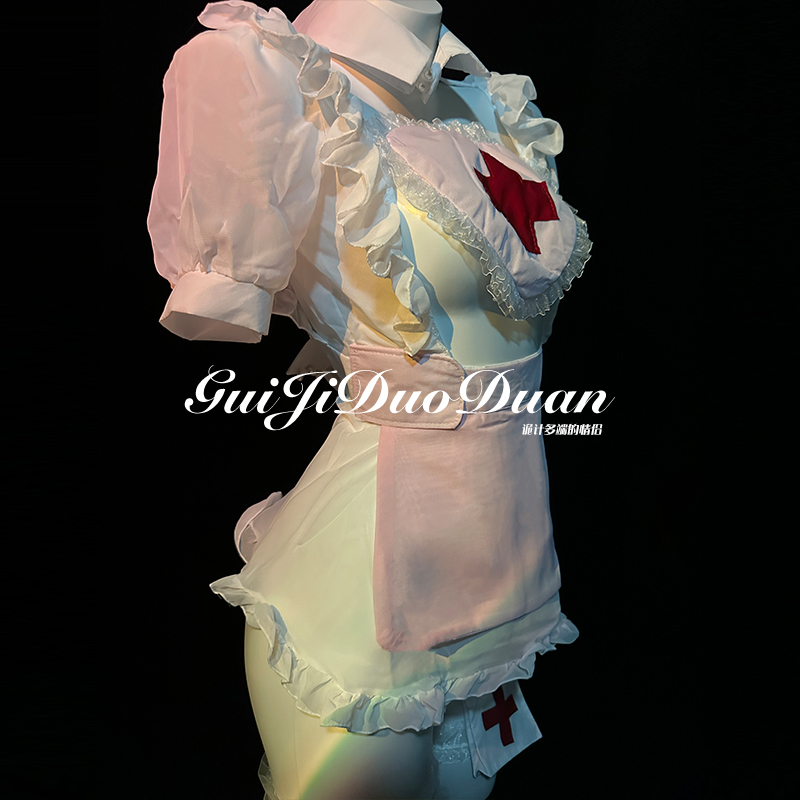 Gj诡计「爱心天使」性感护士服cos职业装趣味内衣qqny情调套装女_虎窝淘