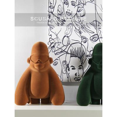 卡通潮玩手办大猩猩动物摆件样板间儿童房间书架电视柜落地装饰品