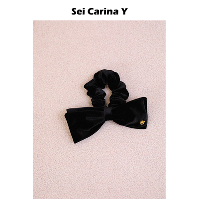 SeiCarinaY双层蝴蝶结丝绒发圈