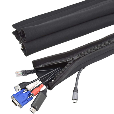 Cable Management Sleeves with zippers Adjustable Cable Tidy