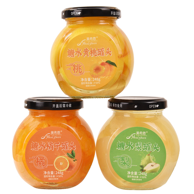 多口味水果罐头黄桃橘子梨子