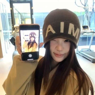 2025小头围版韩版网红字母千禧辣妹风宽松堆堆帽帽子鸭舌帽女加厚