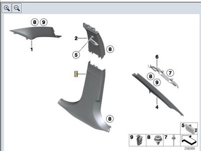 BMW宝马原厂3系F30 F35 F31 F80 M3 左侧右侧B柱下部饰板装饰条