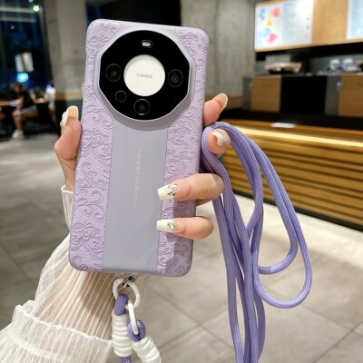 适用华为高档素皮斜挎绳
