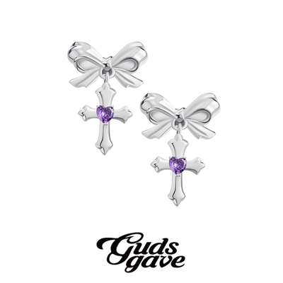 gudsgave甜酷女蝴蝶结耳钉