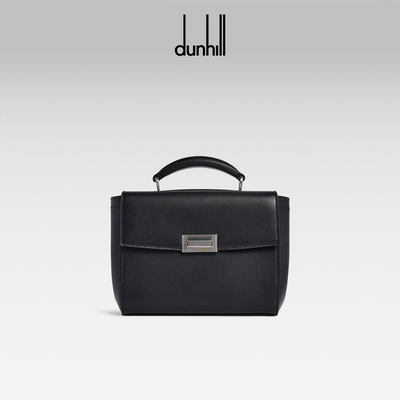 【礼物】dunhill登喜路男ALFRED 25 擦色小牛皮手提包黑色