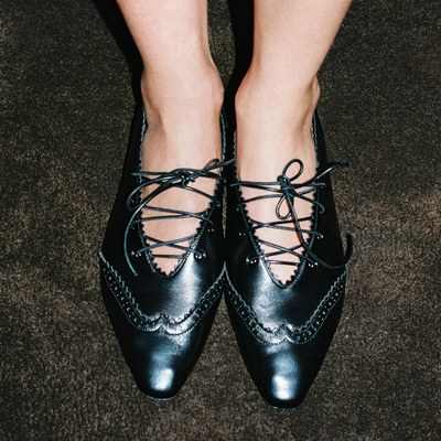 [2026秋季系列]JIMMY CHOO/MARGOT LACE UP 女士系带布洛克平底鞋