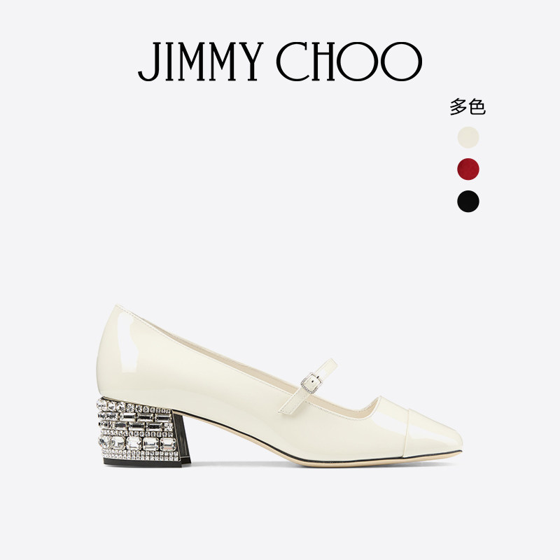 [礼物]JIMMY CHOO/ELISA  CRYSTAL 45 女士 水晶饰小高跟