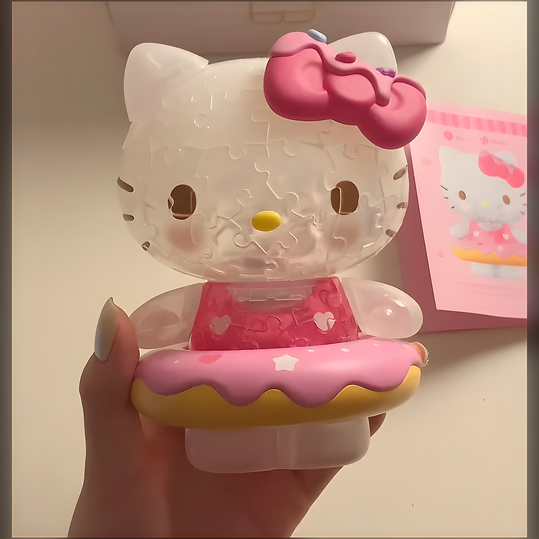三丽鸥HelloKitty立体拼图摆件DIY手工玩具七夕礼物送女生手办