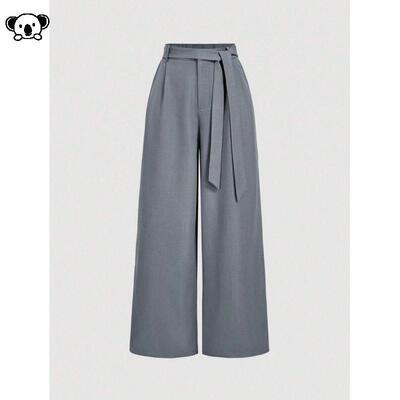 R 41563 Women Concert Wide Leg Pants Vintage复古阔腿裤