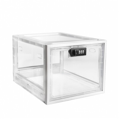 收纳密码箱LOCKABLE BOX 带密码锁食品透明储物盒 药箱 平板
