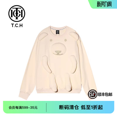 TCH轻奢潮牌新款个性时髦休闲时尚情侣款米色卫衣T66A118113