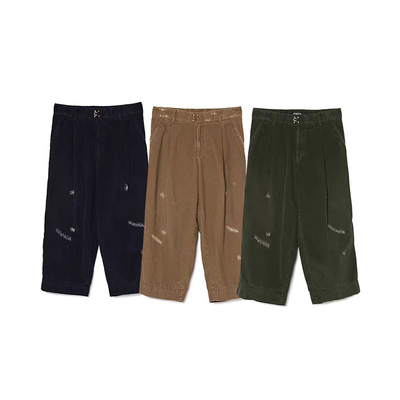 日系复古刺绣做旧潮流款灯芯绒裤