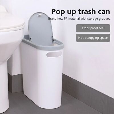 10L Bathroom Trash Can Press Type Garbage Can with Lid Trash