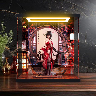 灯光款手办展示收纳盒适用BearPanda 国风系列16比例周年款:落红