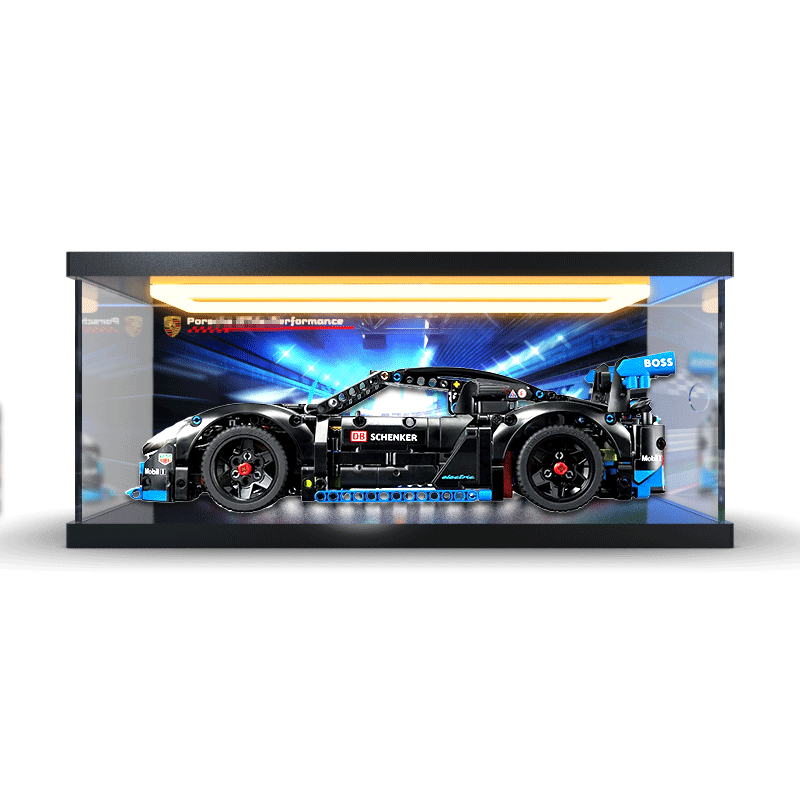 适用乐高42176透明防尘罩子手办收纳盒亚克力展示盒保时捷GT4赛车