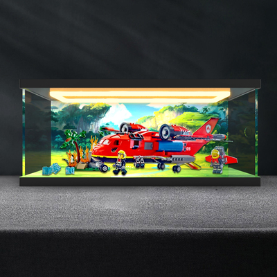 回型灯彩绘款收纳盒适用 乐高城市系列 60413 消防飞机积木玩具