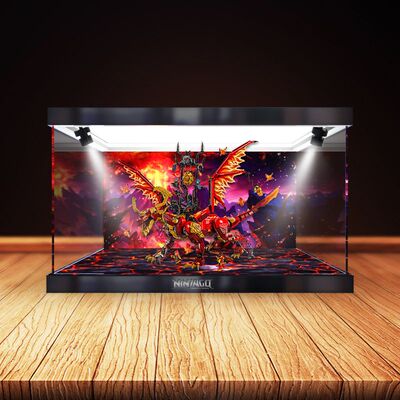 适用乐高71822 幻影忍者威猛源龙模型防尘亚克力透明防尘收纳盒