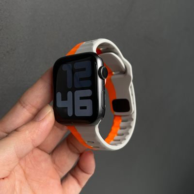 适用iwatch46mm运动硅胶表带