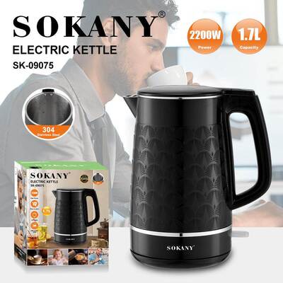 跨境SOKANY09075水壶家用电水壶1.7L烧开水壶304不锈钢水壶KETTLE