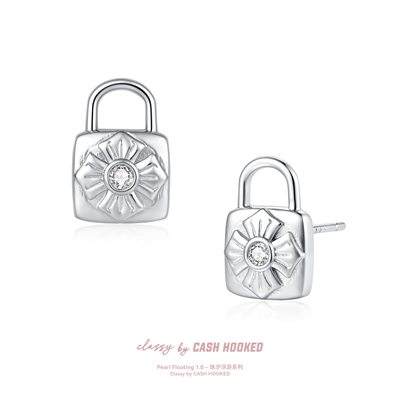 ClassybyCH 银饰 珠汐浮游系列 心锁·CoeurLock 耳钉 轻奢送礼