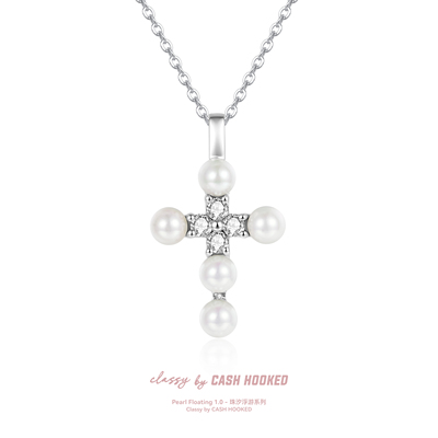 ClassybyCH 银饰 珠汐浮游系列 琼露·PerlaRosee 十字架吊坠